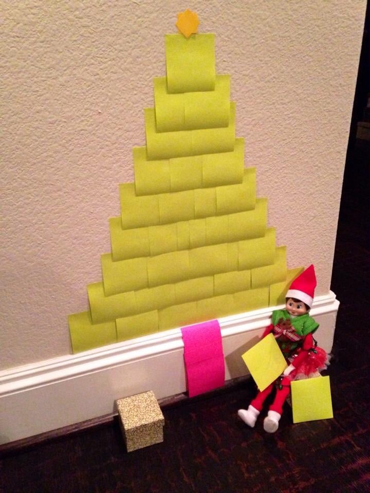 Chrissy the Elf's sticky note Christmas tree - Arts, Crafts and DIY